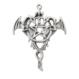 Adelia´s Adelia´s Amulett Anhänger Siegel der Hexerei (versilbert), Draco Pentagramm - Entdecken der Wahrhaftigkeit, silberfarben