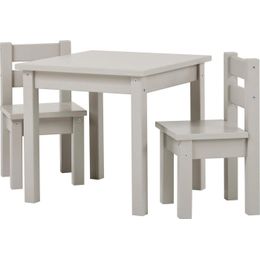 Hoppekids Kindersitzgruppe MADS Kindersitzgruppe, (Set, 3-tlg., 1 Tisch, 2 Stühle), in vielen Farben, mit zwei Stühlen, grau
