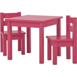 Hoppekids Kindersitzgruppe MADS Kindersitzgruppe, (Set, 3-tlg., 1 Tisch, 2 Stühle), in vielen Farben, mit zwei Stühlen, rosa