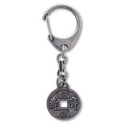Adelia´s Adelia´s Amulett Anhänger Schlüsselanhänger, Feng Shui Glücksmünze - Für Wohlstand und Überfluss, silberfarben