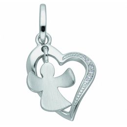 Adelia´s Adelia´s Kettenanhänger Damen Silberschmuck 925 Silber Anhänger mit Zirkonia, 925 Sterling Silber Silberschmuck für Damen, silberfarben