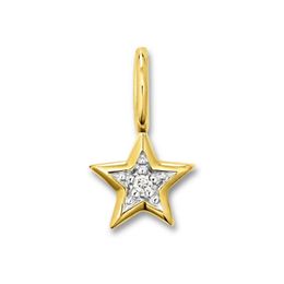 ONE ELEMENT Kettenanhänger 0.01 ct Diamant Brillant Stern Anhänger aus 333 Gelbgold, Damen Gold Schmuck Stern, goldfarben