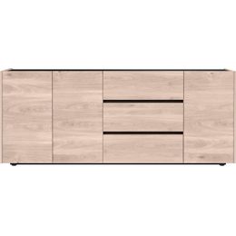 Germania Sideboard Cantoria, Soft close-Funktion bei Türen und Schubladen, griffloses Design, braun|schwarz