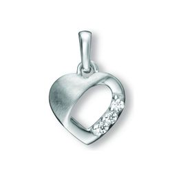 ONE ELEMENT Kettenanhänger Zirkonia Herz Herz Anhänger aus 925 Silber, Damen Silber Schmuck Herz, silberfarben