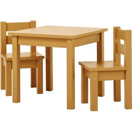 Hoppekids Kindersitzgruppe MADS Kindersitzgruppe, (Set, 4-tlg., 1 Tisch, 3 Stühle), in vielen Farben, mit drei Stühlen, gelb