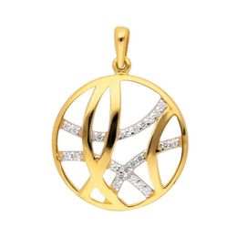 Adelia´s Adelia´s Kettenanhänger 333 Gold Anhänger mit Zirkonia, 333 Gold mit Zirkonia Goldschmuck für Damen, goldfarben