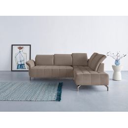 Inosign Ecksofa Fresh, Federkern, wahlweise Kopfteilverstellung und motorischer Vorziehsitz, beige