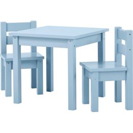 Hoppekids Kindersitzgruppe MADS Kindersitzgruppe, (Set, 4-tlg., 1 Tisch, 3 Stühle), in vielen Farben, mit drei Stühlen, blau
