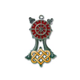 Adelia´s Adelia´s Amulett Anhänger Briar Dharma Talisman, Buddhistisches Rad - Persönliche Entwicklung, silberfarben