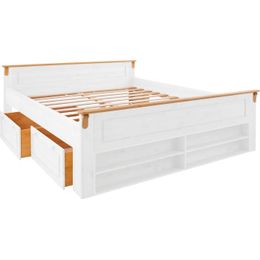 Home Affaire Schlafzimmer-Set Tessin, (Spar-Set), 3 tlg. Set bestehend aus Bett 140 cm Inkl. 2x 2er Set Schubkästen, weiß