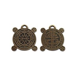 Adelia´s Adelia´s Amulett Anhänger Alte Symbole Talisman, Salomons Glückspentakel - Für Stimmung, liebevolles Dasein, silberfarben