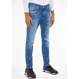 Tommy Jeans Slim-fit-Jeans SCANTON Y SLIM mit Tommy Jeans Knopf & Nieten, blau