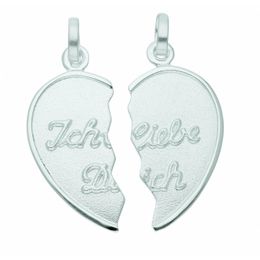 Adelia´s Adelia´s Kettenanhänger Damen Silberschmuck 925 Silber Anhänger Partneranhänger, 925 Sterling Silber Silberschmuck für Damen, silberfarben