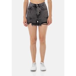 RED BRIDGE RedBridge Shorts Dunfermline mit ausgefranstem Saum, grau