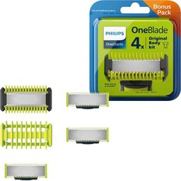 Philips Ersatzscherköpfe OneBlade Face + Body Set QP310/50, Set, 5 St., passend für alle OneBlade Handstücke, eine Klinge hält bis zu 4 Monate, silberfarben