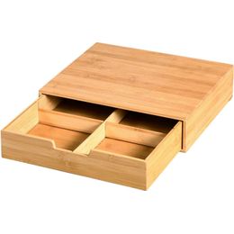 KESPER for kitchen & home KESPER for kitchen & home Teebox, Holz, (1-tlg), mit herausziehbarer Schublade, aus FSC®-zertifiziertem Bambus, braun