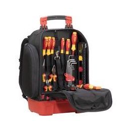 wiha Werkzeugrucksack electric Set, Werkzeug-Set schwarz/rot, 27-teilig, mit Rucksack