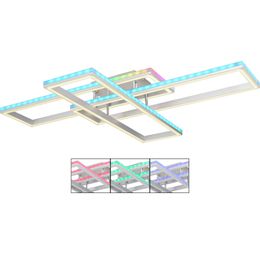 Globo SALMOS Deckenleuchte LED Aluminium, Grau, Silber, 2-flammig, Fernbedienung, Farbwechsler