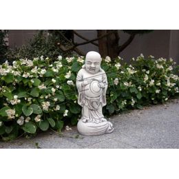 JVmoebel Skulptur Buddha in Steinoptik Skulptur Garten Wohnbereich