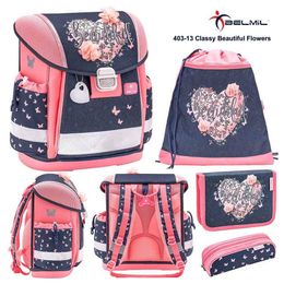 Belmil Schulranzen Set Classy 4-teilig 2024 Mädchen Beautiful Flowers