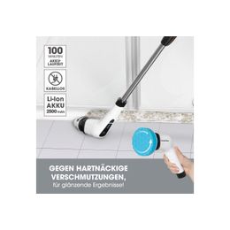 Cleanmaxx Elektro-Oberflächenbürste Akku-Reinigungsbürste 8 Aufsätze In-&Outdoor 100 Min. Laufzeit