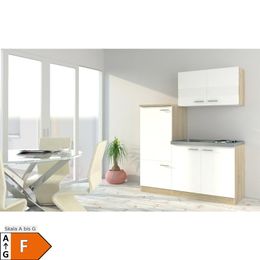 respekta Economy K&uuml;chenzeile KB160ESW 160 cm, Wei&szlig; mit Pantryauflage