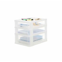 IRIS OHYAMA, Turm, Kommode, Kunststoff-Organizer mit ergonomischem Griff, 4 x 7L, 3 Schubladen, abnehmbare Behälter, BPA-frei, Büro, Wohnzimmer,