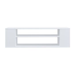 Selsey - weri - TV-Board / tv - Hängeboard mit 2 offenen Fächern, minimalistisch, 100 cm breit (Weiß)