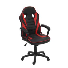 Bürostuhl MCW-F59, Schreibtischstuhl Drehstuhl Racing-Chair Gaming-Chair, Kunstleder ~ schwarz/rot