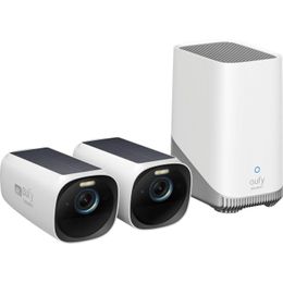 Eufy Security by ANKER S330 EufyCam 4K (EufyCam 3) Überwachungskamera (Außenbereich, Innenbereich, Packung, 3-tlg), weiß