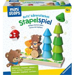 Ravensburger Spiel, Kinderspiel ministeps, Butz‘ bärenstarkes Stapelspiel, Made in Europe; FSC® - schützt Wald - weltweit, bunt