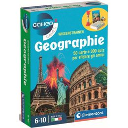 Clementoni® Spiel, Quizspiel Galileo, Wissenstrainer Geographie, Made in Europe, bunt