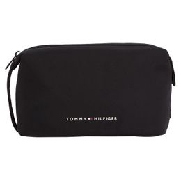 Tommy Hilfiger Kosmetiktasche TH SKYLINE WASHBAG, Makeup-Tasche Beauty-Bag Beautycase Recycelte Materialien, schwarz