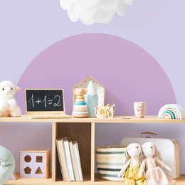 Wandtattoo Halbkreis - Violett - Einfarbig,Uni,Rund,Wandsticker, Wandaufkleber Kinderzimmer Wohnzimmer Schlafzimmer Bettkopfteil Kopfteil Bett