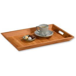 KESPER for kitchen & home KESPER for kitchen & home Tablett, Bambus, (1-tlg), mit Tragegriffen, kratzfest, beige