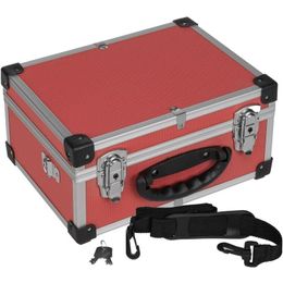 anndora - Münzkoffer - Werkzeugkoffer - Medizinkoffer - rot mit Tragegurt 325 x 255 x 175 mm - Rot