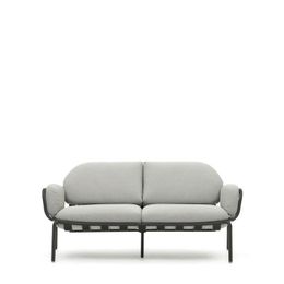 Joncols 2-Sitzer-Gartensofa aus Aluminium mit Finish in Grau 165 cm - Kave Home