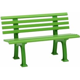 Gartenbank Ibiza 2-Sitzer, Pflegeleichte Kunststoff, mit 9 Mehrkammerprofilen, 2 Standfüßen & Lehne, Apfelgrün - Grün - BLOME