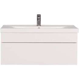 Home Deluxe Badmöbel-Set - wangerooge weiß - Small - inkl. Waschbecken und komplettem Zubehör - Größe Waschbecken: ca. 60 cm i Badezimmermöbel Waschtisch