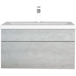 Home Deluxe - Badmöbel-Set - wangerooge Grau - Small - inkl. Waschbecken und komplettem Zubehör - Größe Waschbecken: ca. 60 cm i Badezimmermöbel