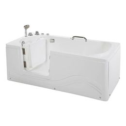 Home Deluxe Seniorenbadewanne inkl. Whirlpool- vital m Links - Maße: 153 x 76 x 64cm - inkl. komplettem Zubehör i Badewanne mit Tür, Senioren Badewanne mit