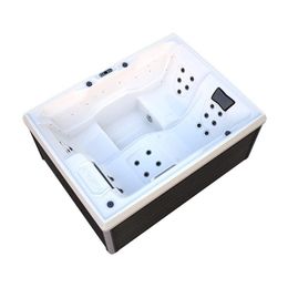 Home Deluxe Outdoor Whirlpool - Stream Pure - Maße: 211 x 157 x 75 cm - Inkl. Heizung, 24 Massagedüsen und 4 äußeren Lichtquellen i Außen Whirlpool Spa für 3