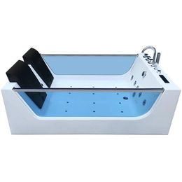 Home Deluxe - Whirlpool Badewanne - atlantic xl - Maße: 180 x 120 x 60 cm - inkl. Heizung, Massagefunktion und kompl. Zubehör i Wanne für 2 Personen,