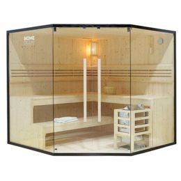 Traditionelle Sauna shadow xl big - 200 x 200 cm für 6 Personen Sauna Saunakabine Ecksauna Massivholz - Home Deluxe