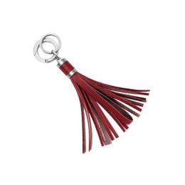 Gretchen Schlüsselanhänger Tassel Keyring, aus italienischem Kalbsleder, rot