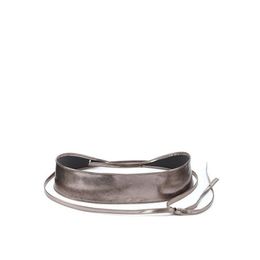 Lascana Taillengürtel Metallic Look zum Binden in softem Material, für Kleid & Overall, grau