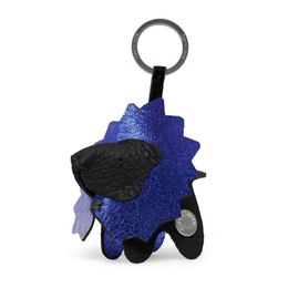 Gretchen Schlüsselanhänger Lion Keyring, aus italienischem Kalbsleder, blau|schwarz