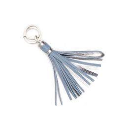 Gretchen Schlüsselanhänger Tassel Keyring, aus italienischem Kalbsleder, blau