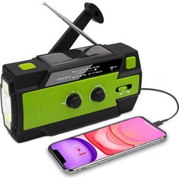 Grafner Kurbelradio Solar USB LED Akku Camping Survival Notfallradio KR11064, Radio