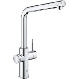 Grohe Untertisch-Trinkwassersystem Grohe Blue, für gefiltertes, gekühltes und sprudelndes Wasser, Packung, langlebige Oberfläche, silberfarben